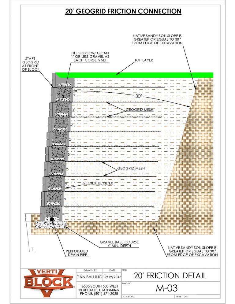 M-03 Friction Connection Wall - Verti-Block