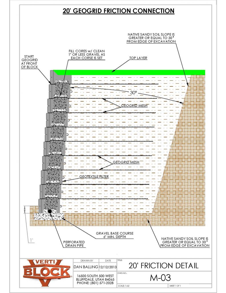 M-03 Friction Connection Wall - Verti-Block