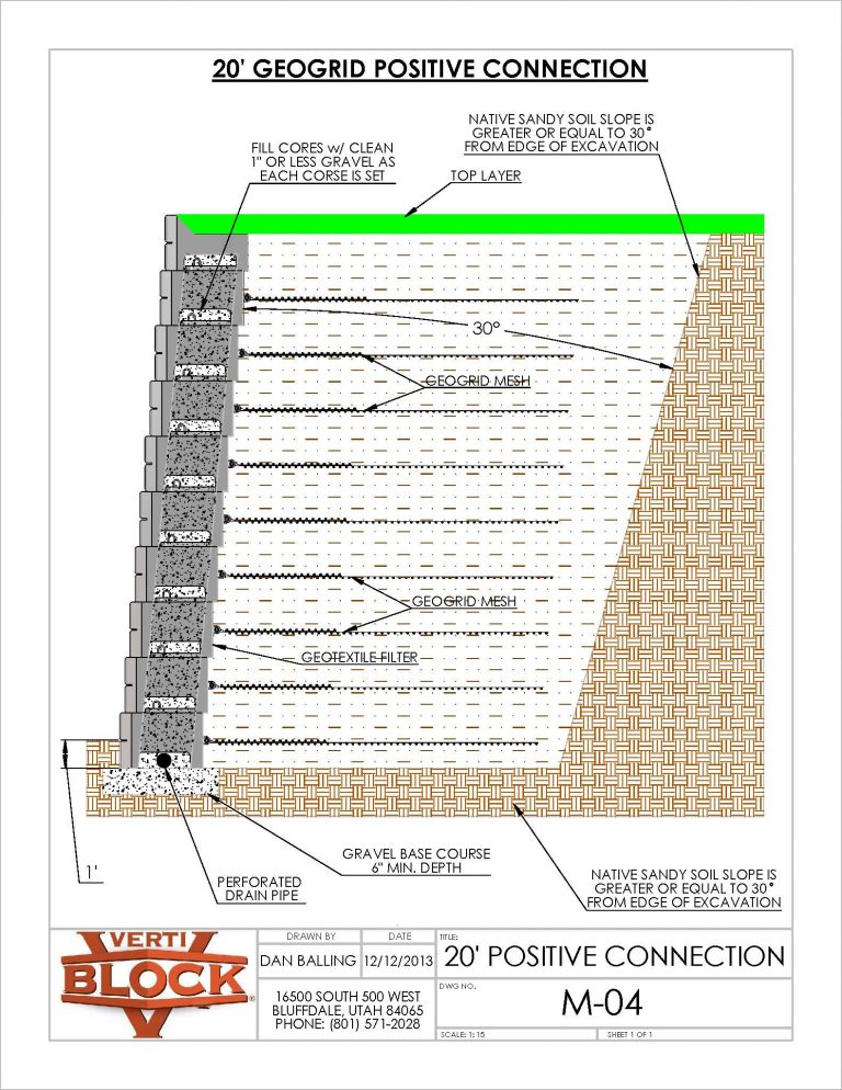 M-04 Positive Connection Wall - Verti-Block