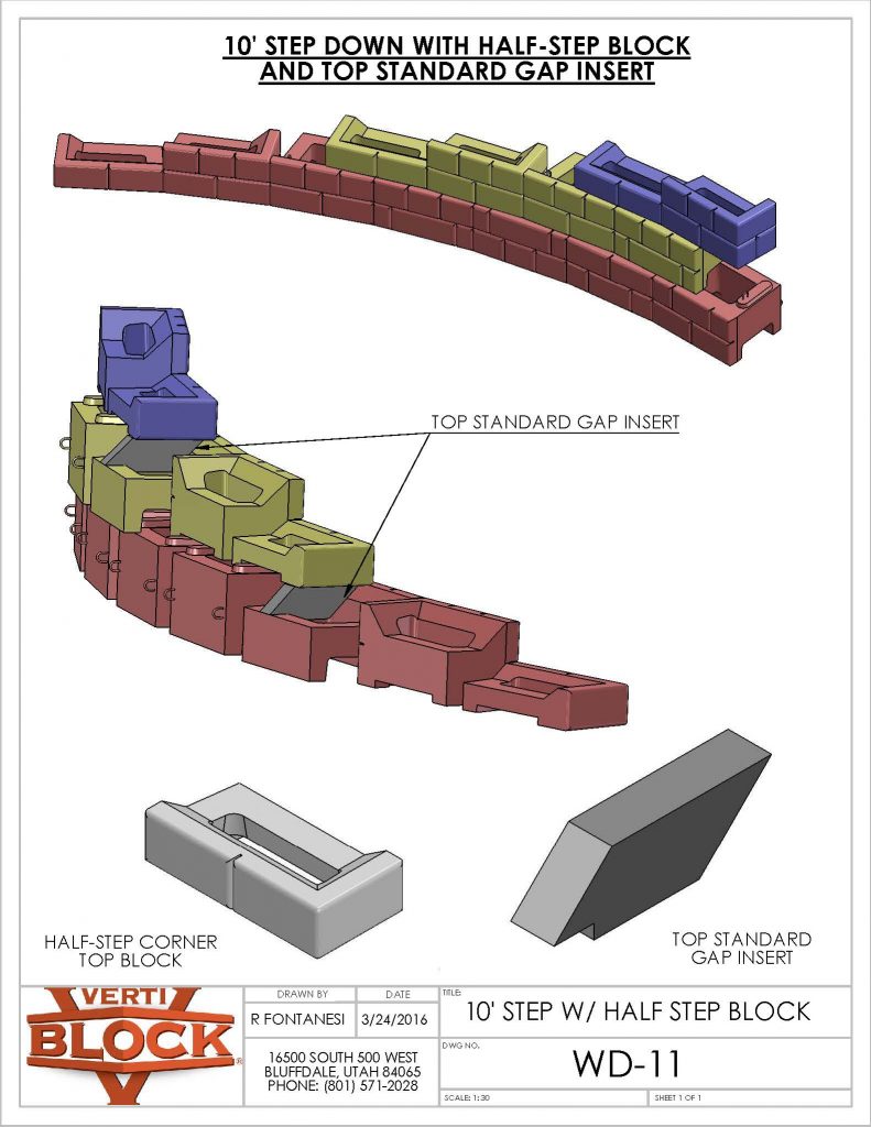 WD-11 10' Step w Half Step and Insert - Verti-Block