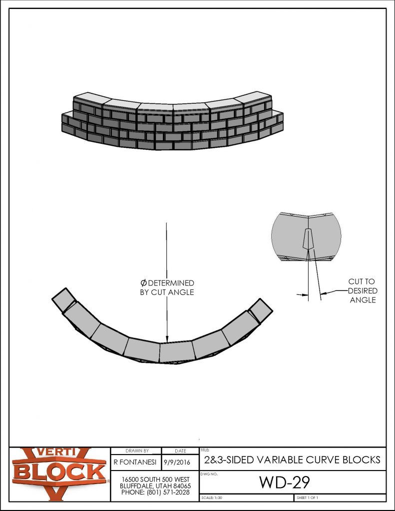 WD-29 2&3 Sided Variable Curve Blocks - Verti-Block