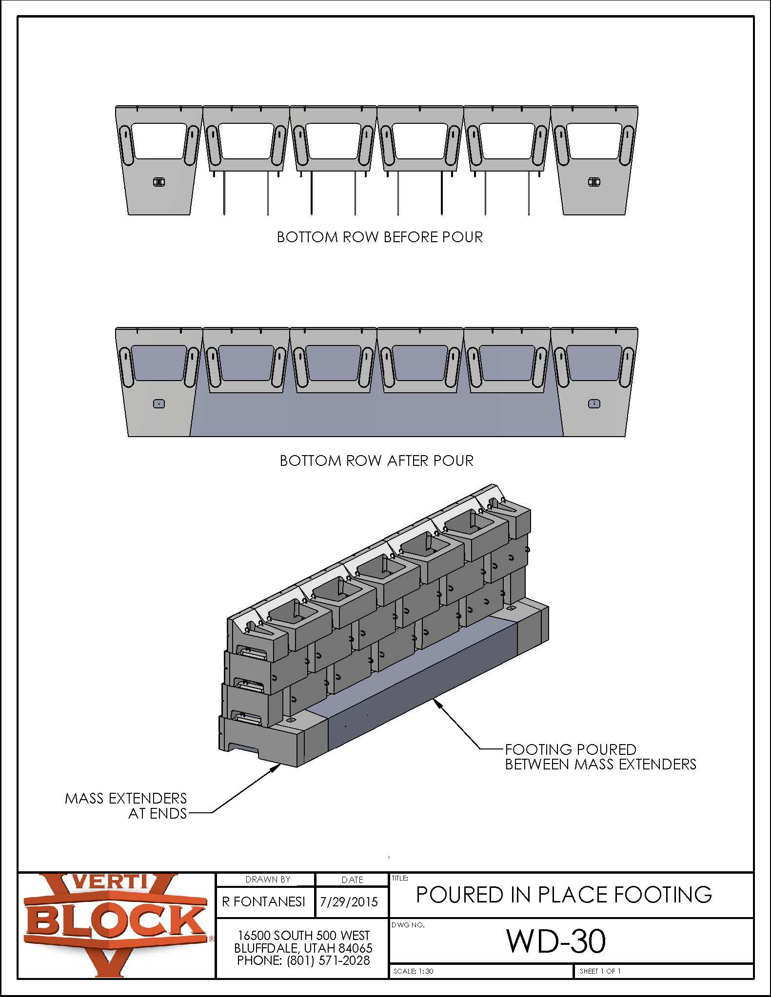 WD-30 Poured in Place Footing - Verti-Block