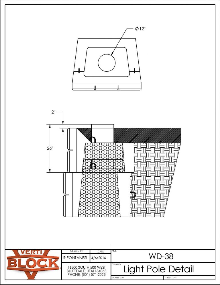WD-38 Light Pole Detail - Verti-Block