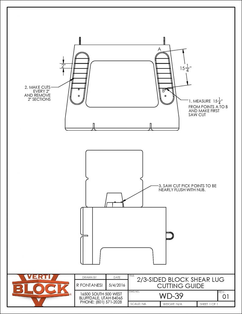 WD-39 2&3-Sided Block Shear Lug Cutting Guide - Verti-Block
